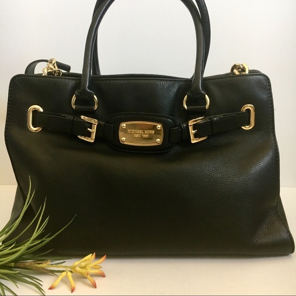 Michael Kors | Bags | Mk Hamilton Large Black Satchel | Poshmark